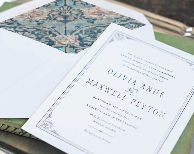 Customized 1920s Wedding Invitation Suite Printable Baroque Invitation ...