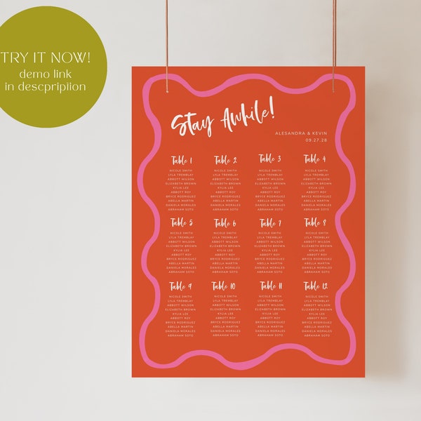 Colorful Seating Chart - Etsy