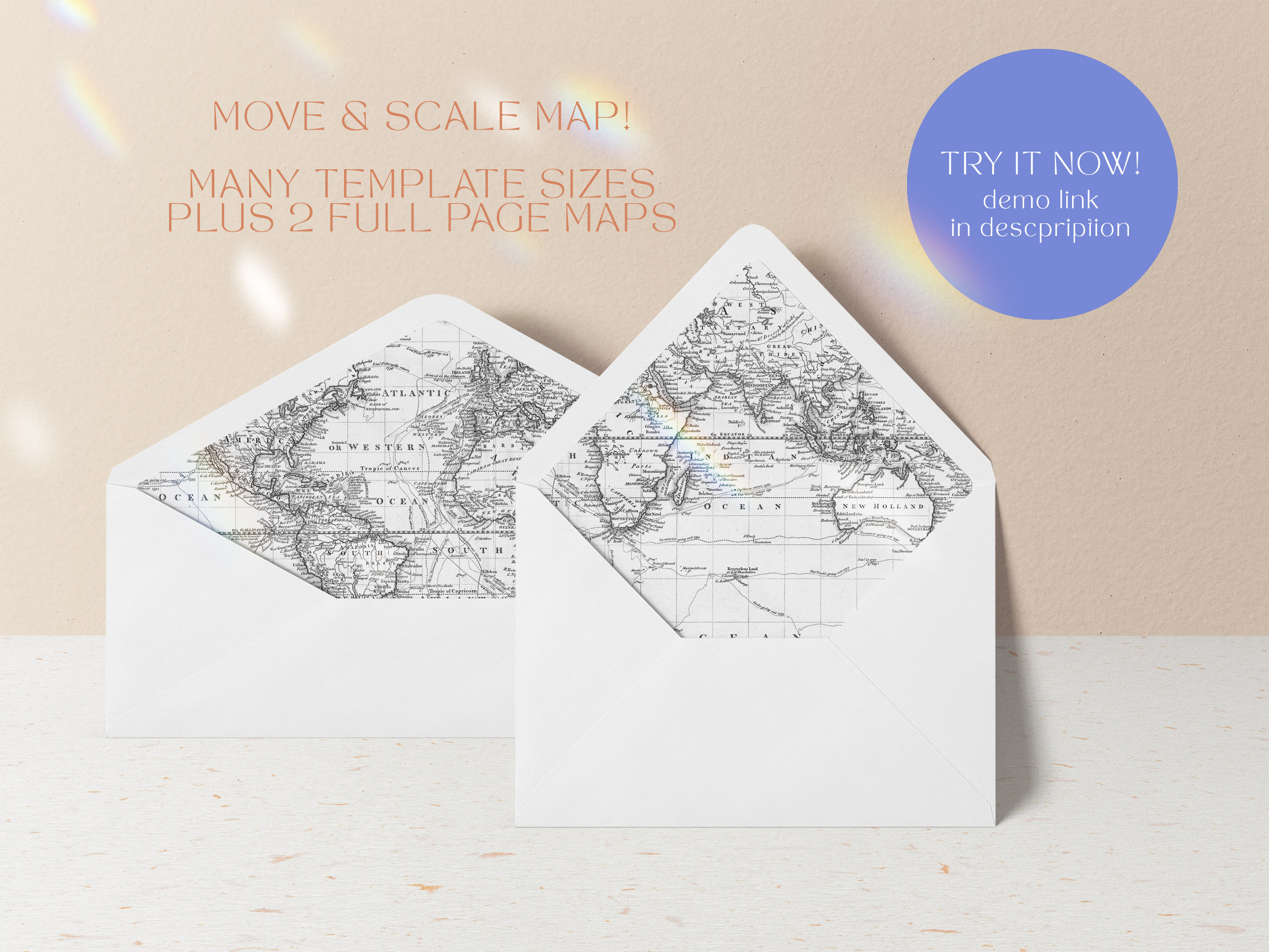 Custom Map Envelope Liner Template Black and White Wedding Envelope ...
