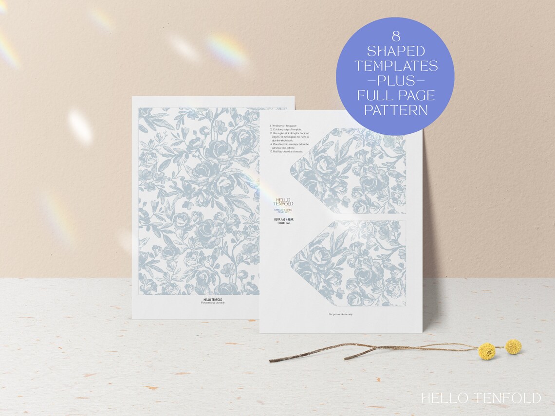 Envelope Liner Template Floral Envelope Pattern Bundle Wedding Envelope ...