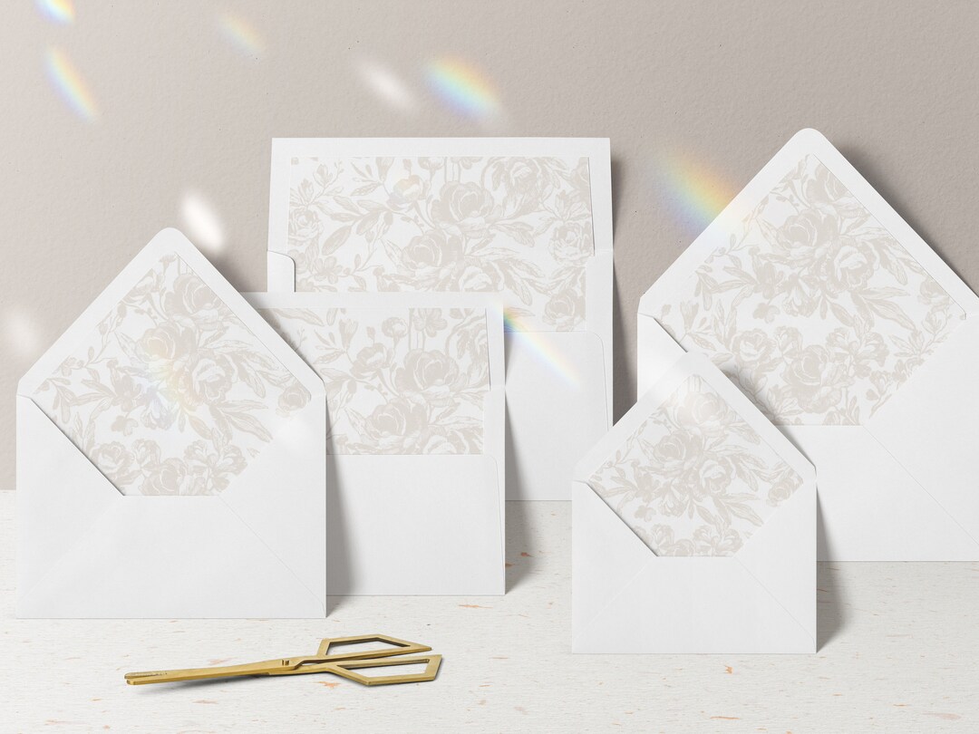 Envelope Liner Template Floral Envelope Pattern Bundle Vintage Wedding ...