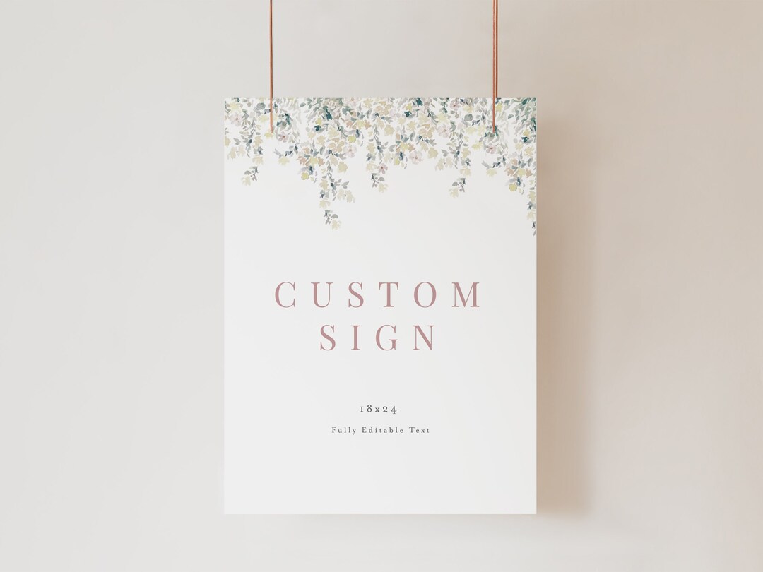 Floral Wedding Sign Template Wedding Sign Printable Instant Download ...