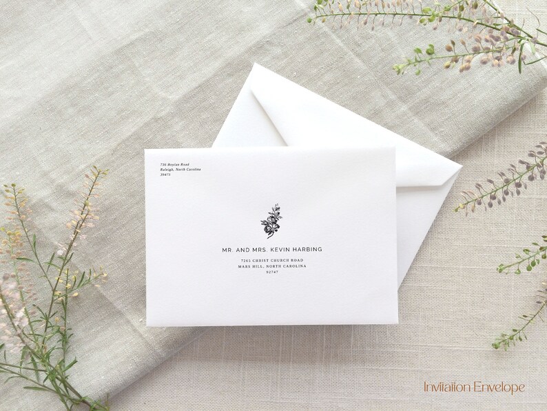Envelope Address Template Bundle Floral Guest Address Wedding Envelope ...