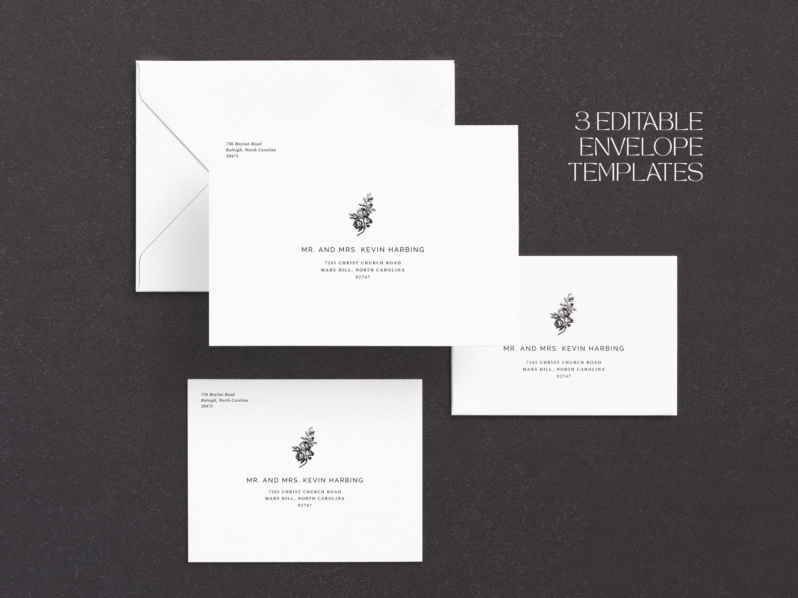 Envelope Address Template Bundle Floral Guest Address Wedding Envelope ...