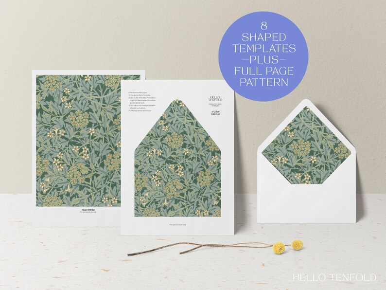 Envelope Liner Template Bundle 1920s Floral Envelope Pattern Wedding ...