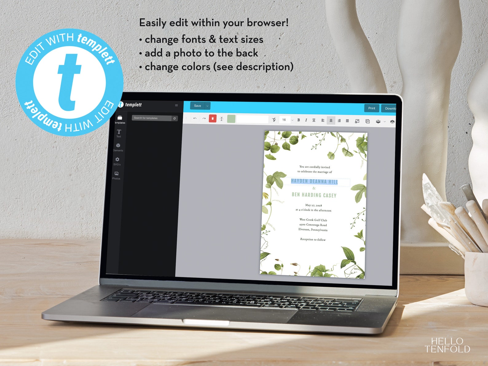 Wavy Border Welcome Sign Template Modern Wedding Sign Printable Wave ...