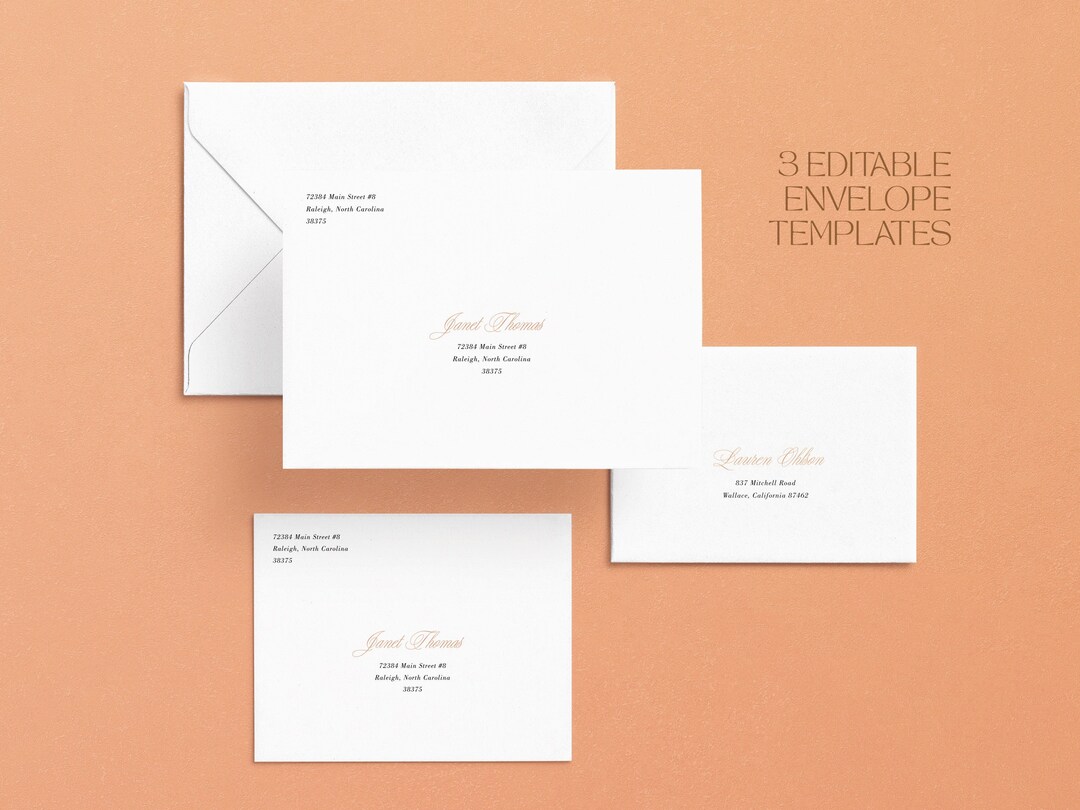 Envelope Address Template Bundle Guest Address Wedding - Etsy