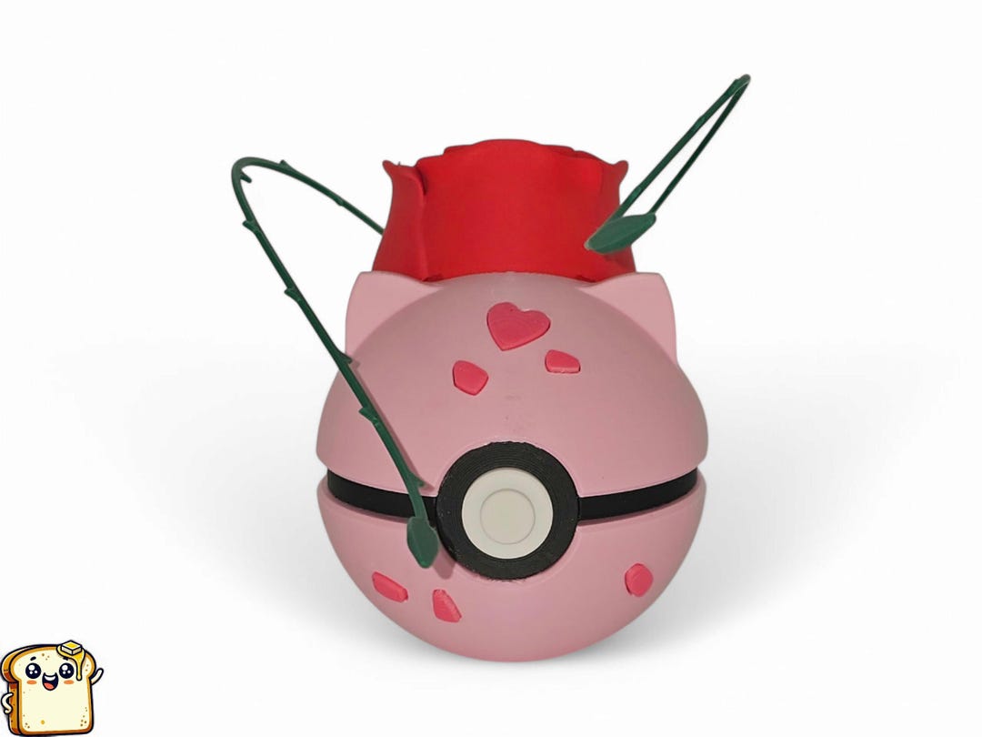 Valentine Bulbasaur Poke Ball Replica - 3D Printed Pokeball | Anime ...