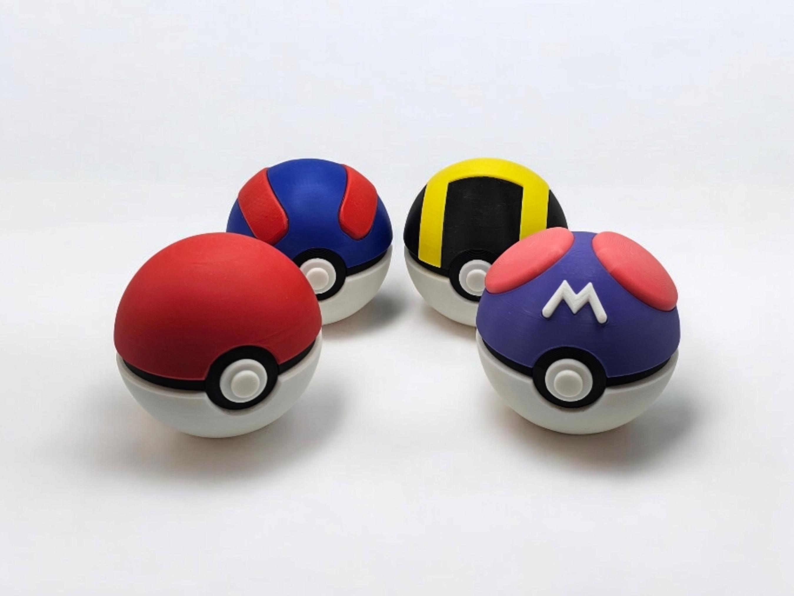 Pokeball Replicas 3D Printed Poke Ball, Great Ball, Ultra Ball, Master ...