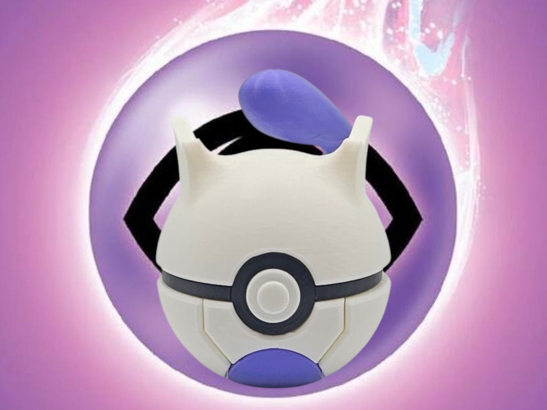 Mewtwo Poke Ball Replica 3D Printed Pokeball Pokémon Collectibles ...