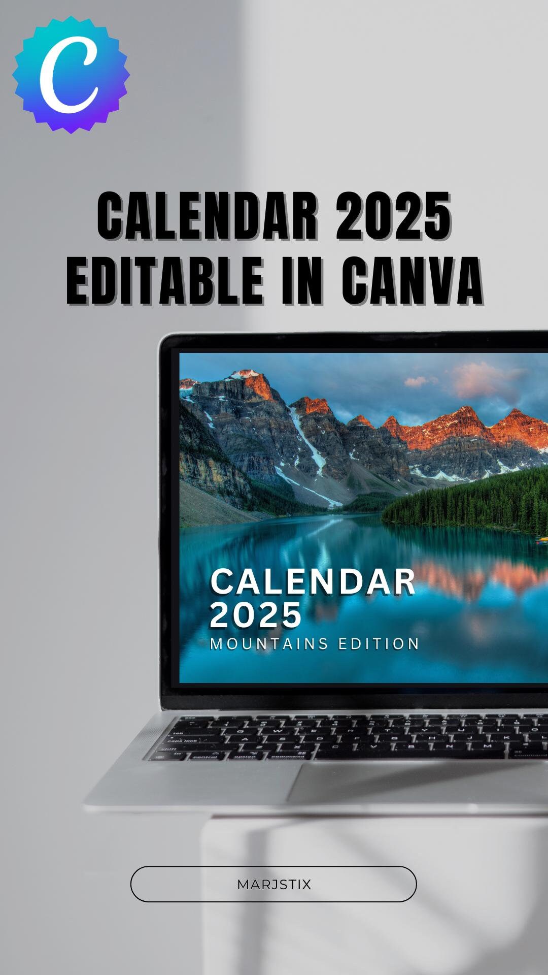 Editable Calendar Template 2025 Mountain Edition Fully Editable in ...