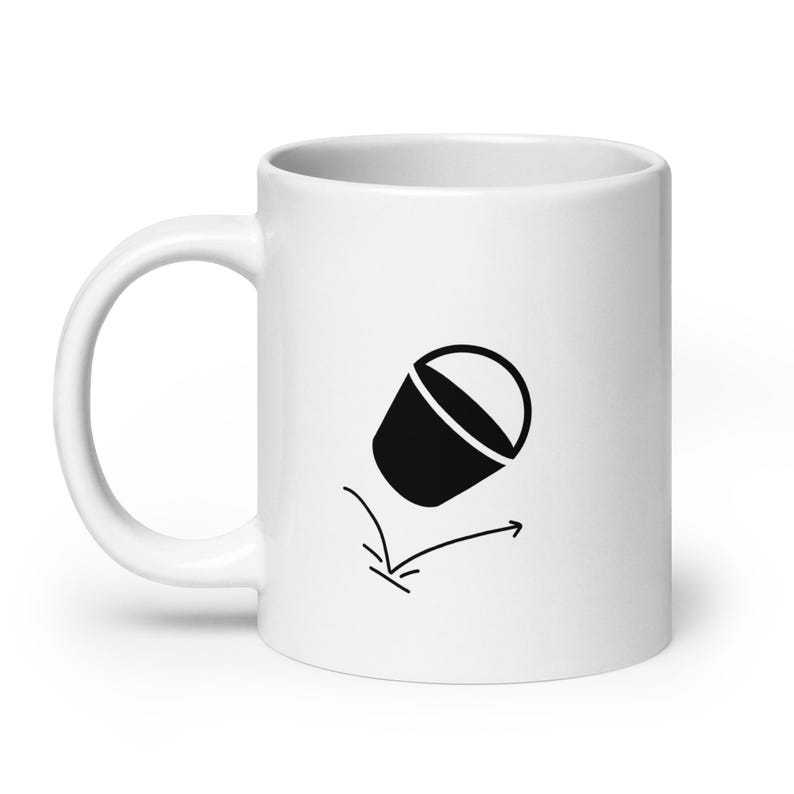 Funny Stick Figure Mug ,guy Kicking the Bucket, Humorous Coffee Cup ...