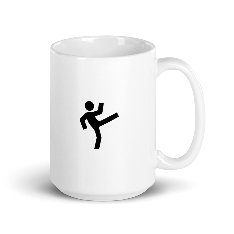 Funny Stick Figure Mug ,guy Kicking the Bucket, Humorous Coffee Cup ...