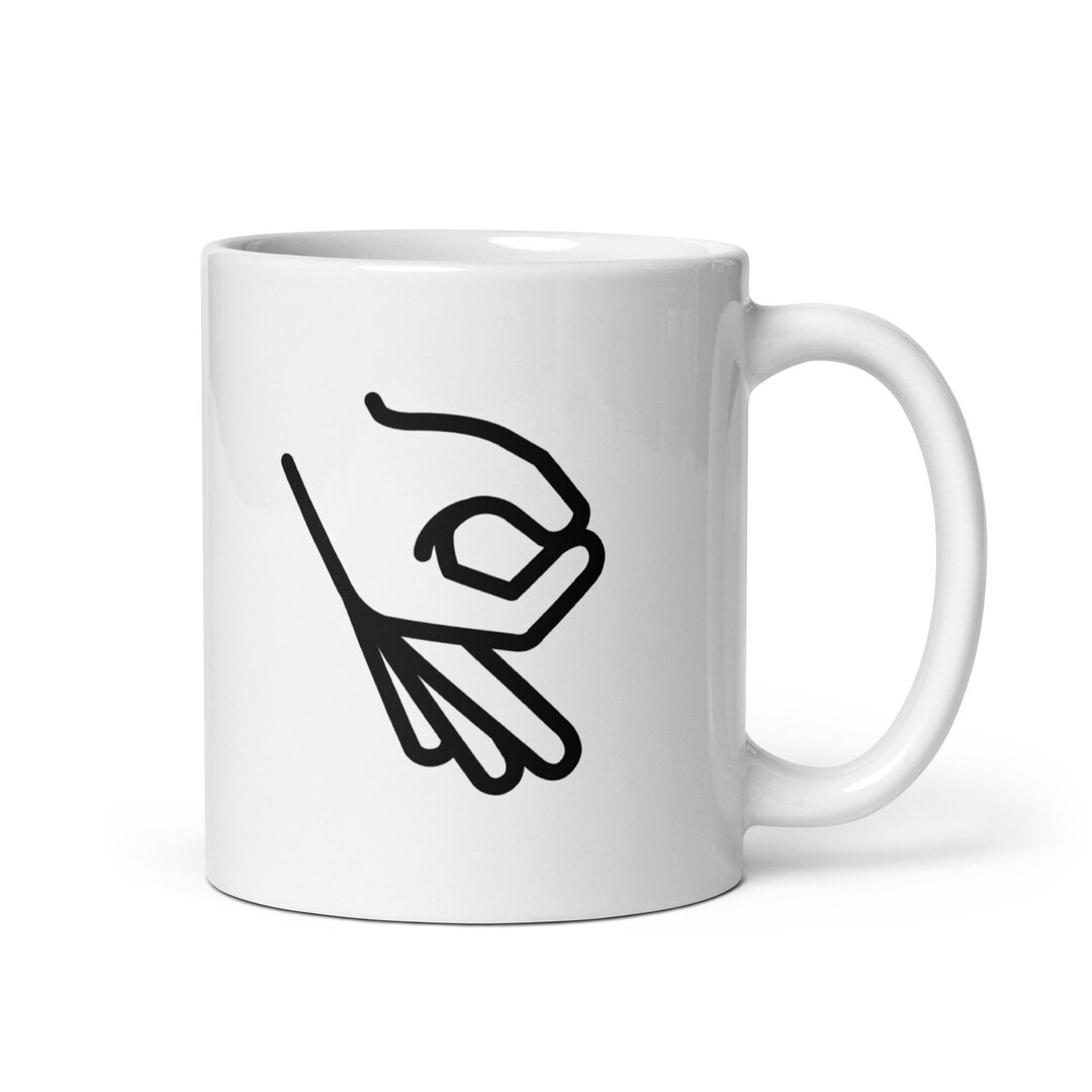 Made You Look Mug, Funny Circle Game Hand Symbol, 11oz Coffee Mug ...