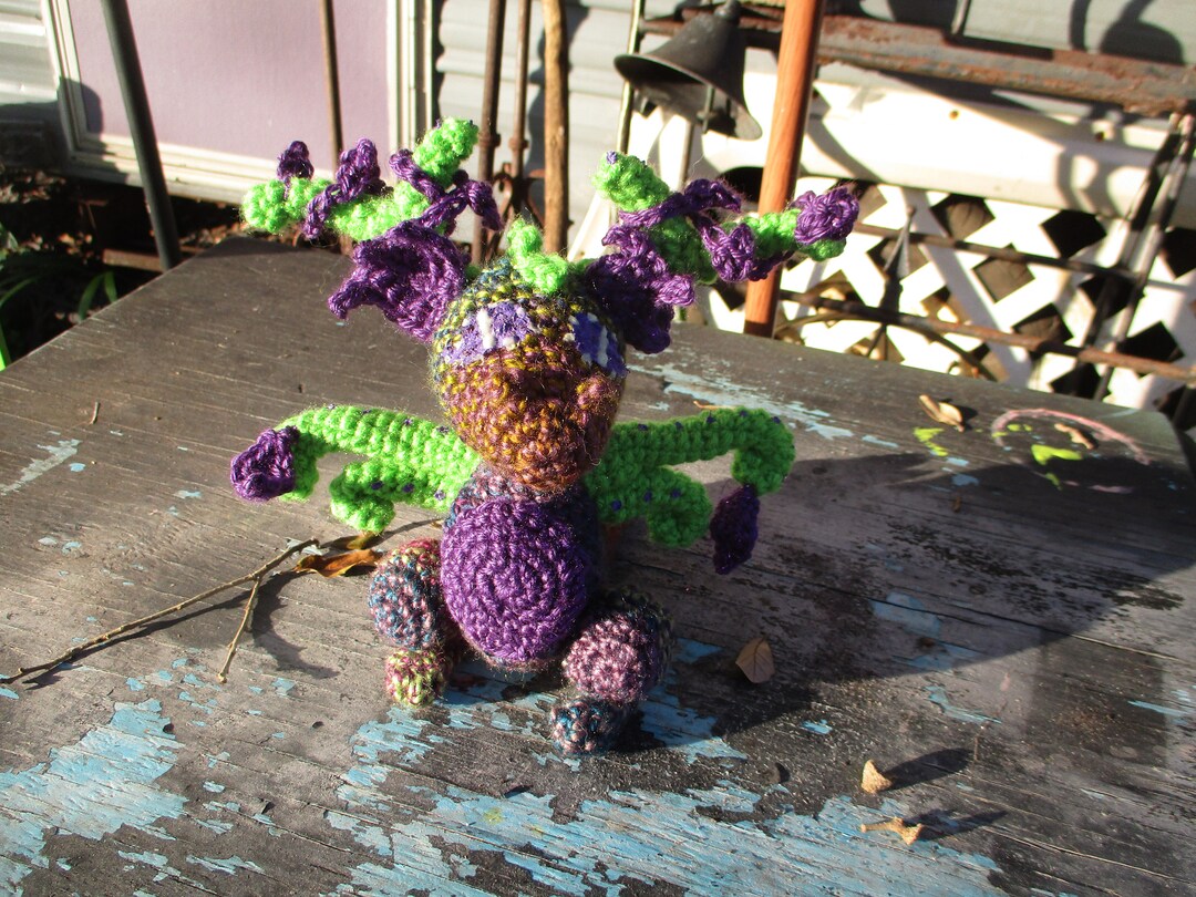 Curium Dragon ready to Ship Fairycore Mythical Crochet Doll Ooak Forest ...