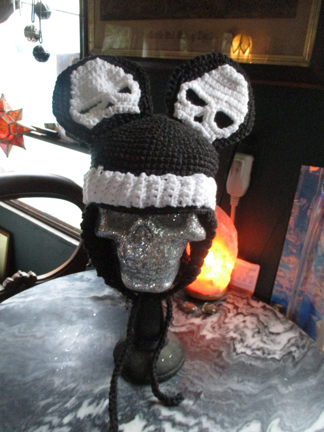 Mouse Eared Skull Apocalypse Hat Crochet Ooak Horror Gothic - Etsy