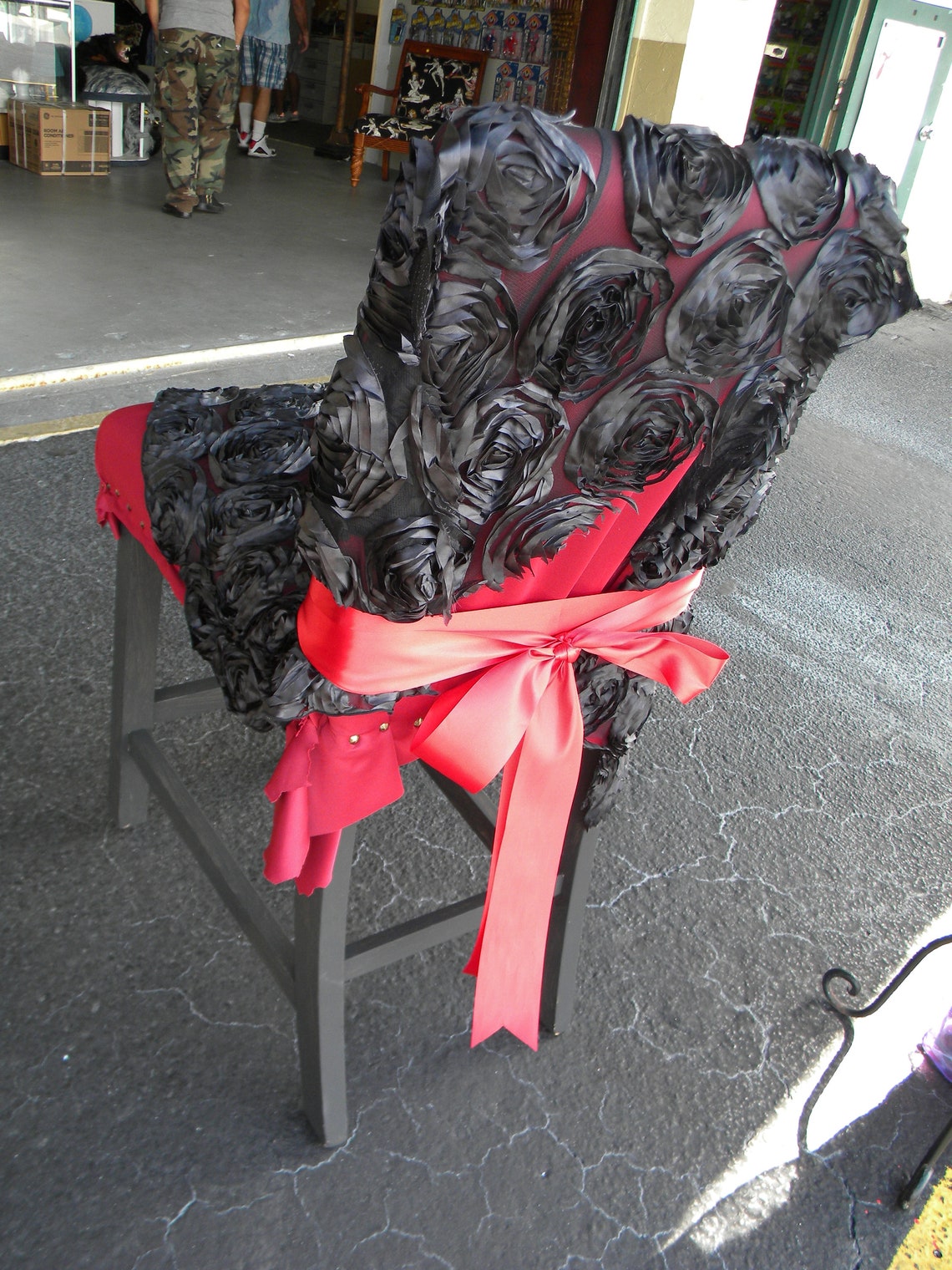 Morticia Chair Bar Stool Black Roses Gothic Horror Upscaled | Etsy