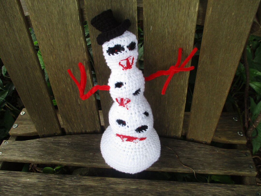 Creepy Snowman/men ready to Ship Crochet Horror Doll Spooky Christmas ...