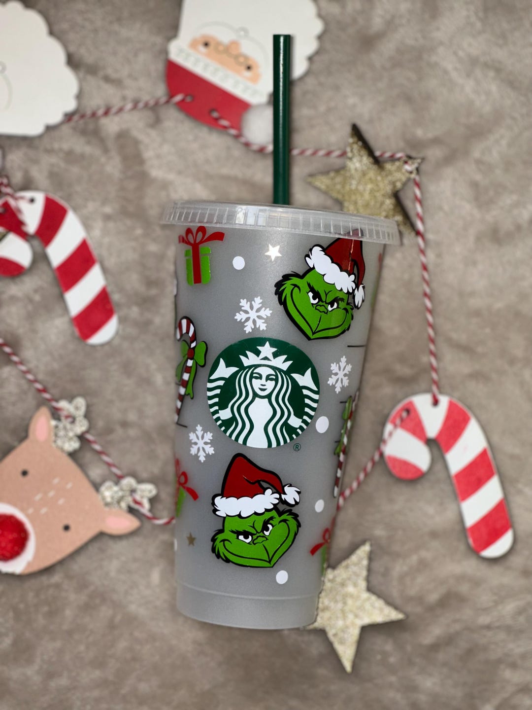 The Grinch Starbucks Inspired Cold Cups - Etsy