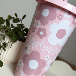 Flowers Personalised Reusable Cold Cups - Etsy UK