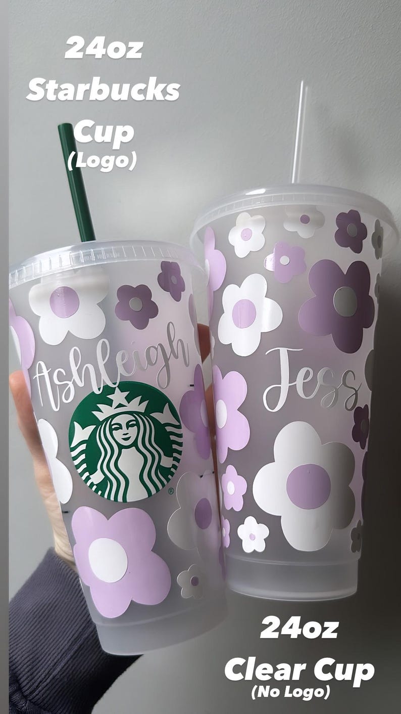 Flowers Personalised Reusable Cold Cups - Etsy UK