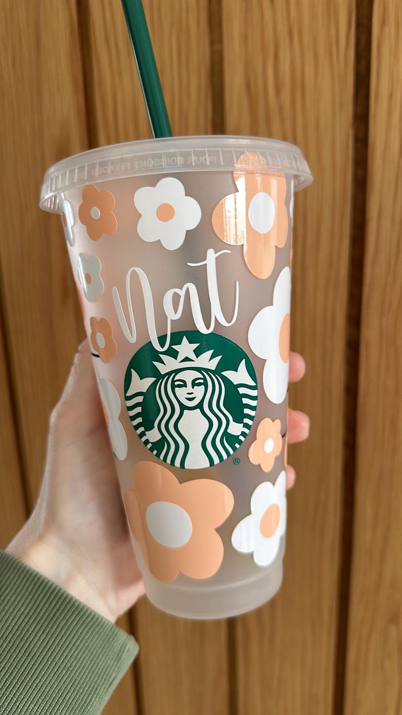 Flowers Personalised Reusable Cold Cups - Etsy UK