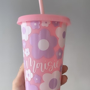 Flowers Personalised Reusable Cold Cups - Etsy UK