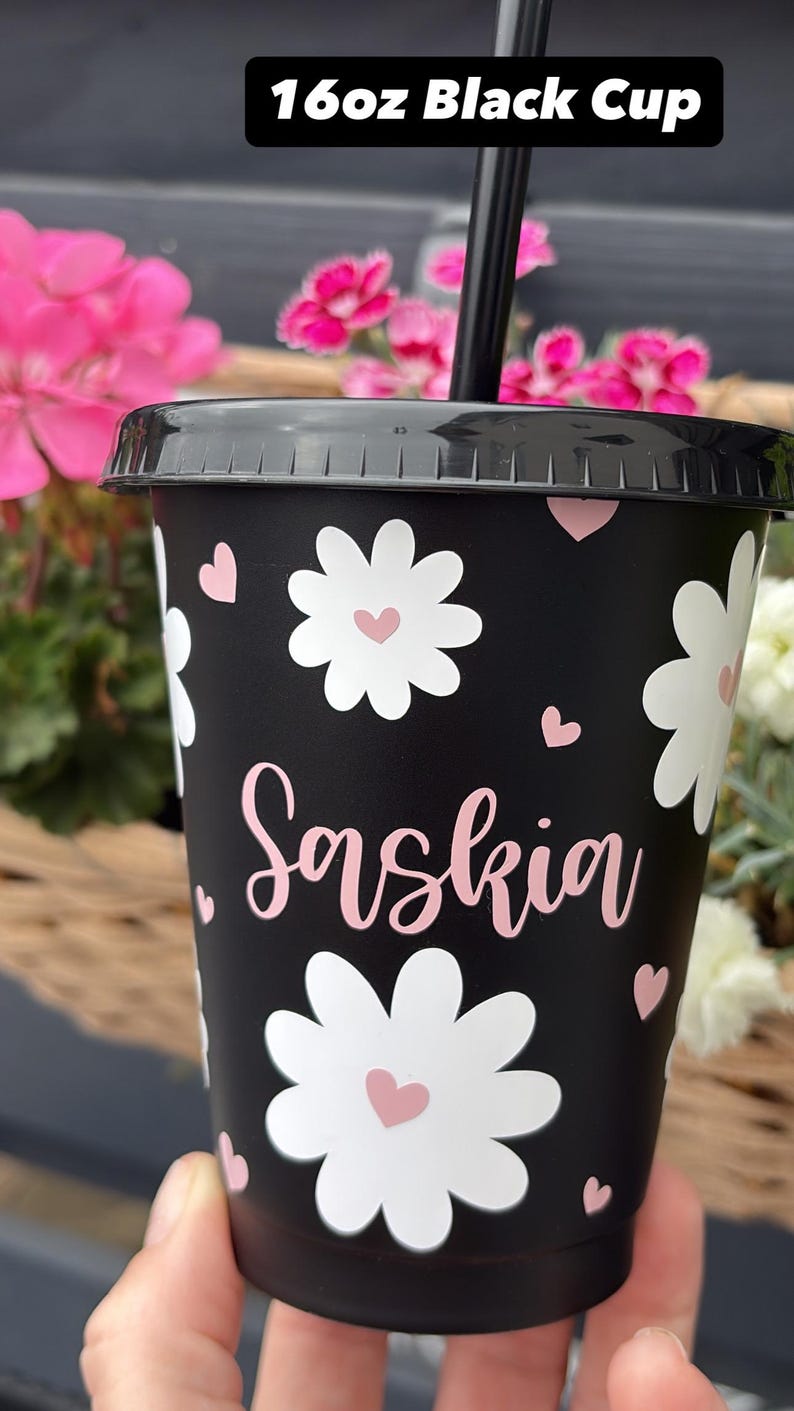 Flowers Personalised Reusable Cold Cups - Etsy UK