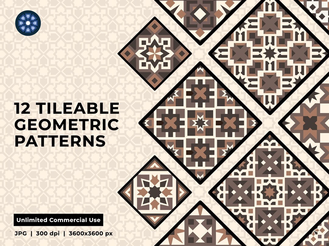 Geometric Floor Tile Pattern Seamless Geometric Digital Paper Moroccan ...