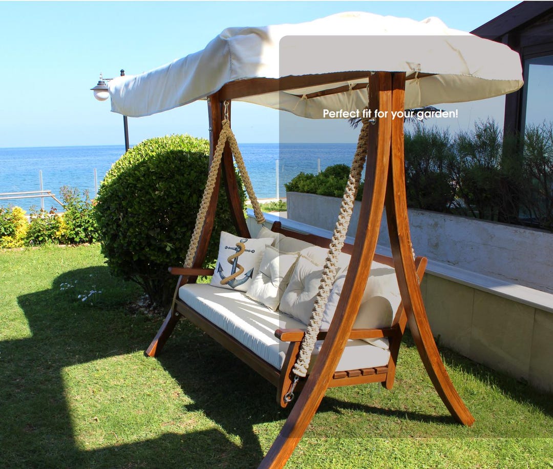 Handmade Wooden Outdoor Garden Swing Seat - "bermuda" Swing Chair ...