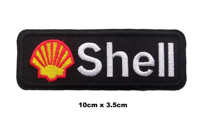 Shell Embroidered Patch Racing Car Iron on Application Logo Stickers on ...