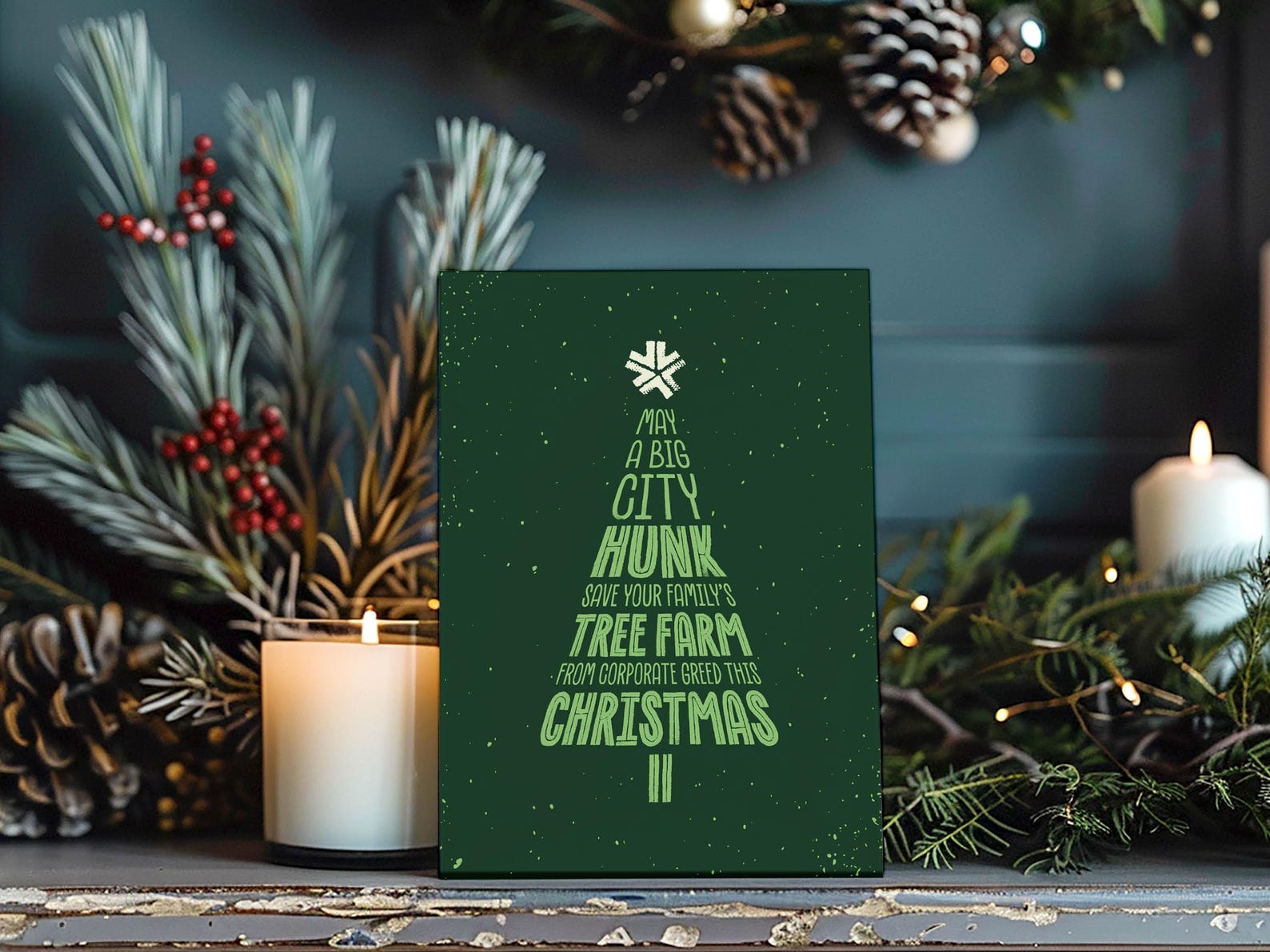Printable | Downloadable Holiday Movie Trope Greeting Card – tree Farm ...