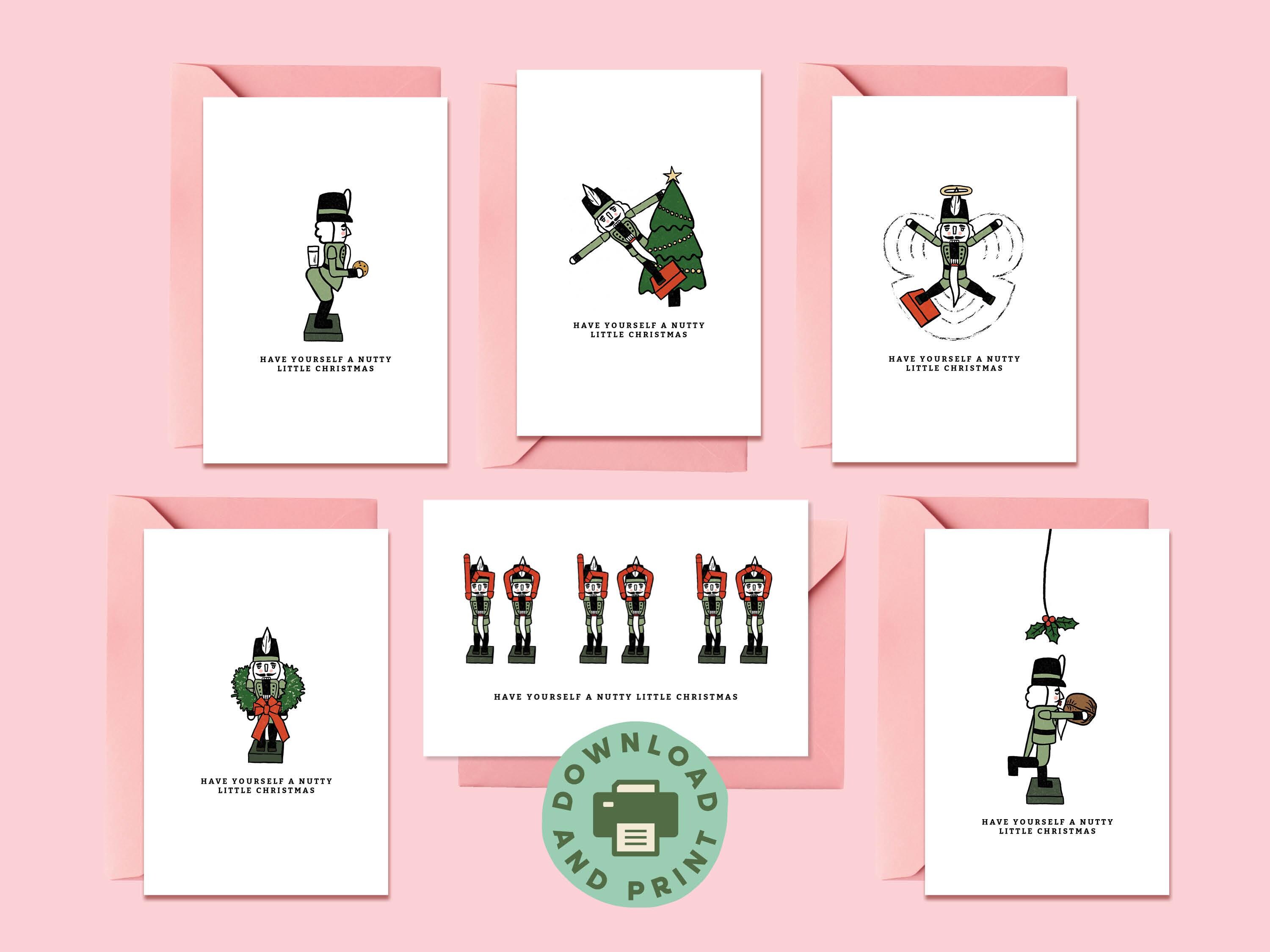 Printable | Downloadable Nutcracker Holiday Greeting Cards – 6 Pack - Etsy