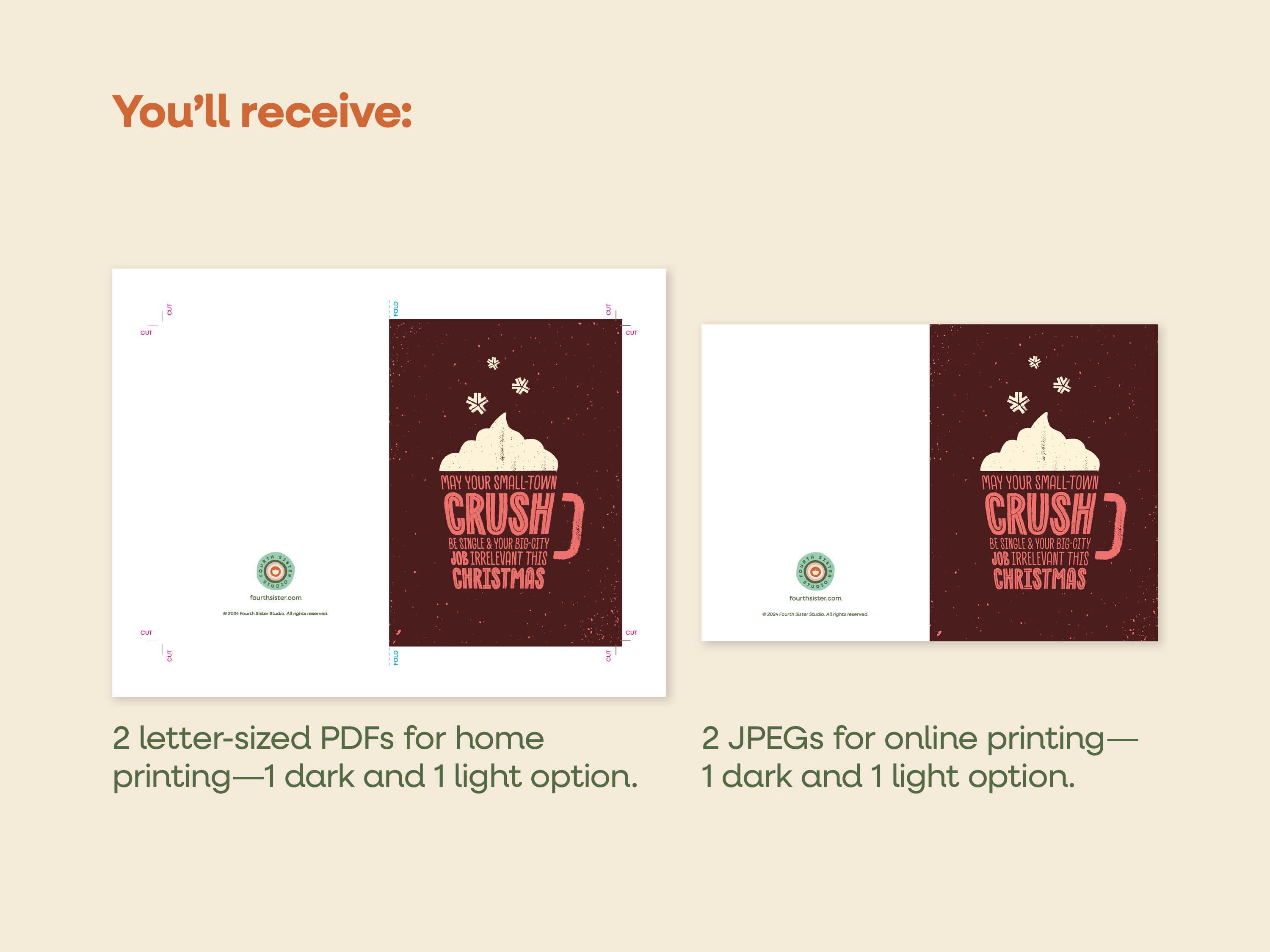 Printable Downloadable Holiday Movie Trope Greeting Card Small-town ...