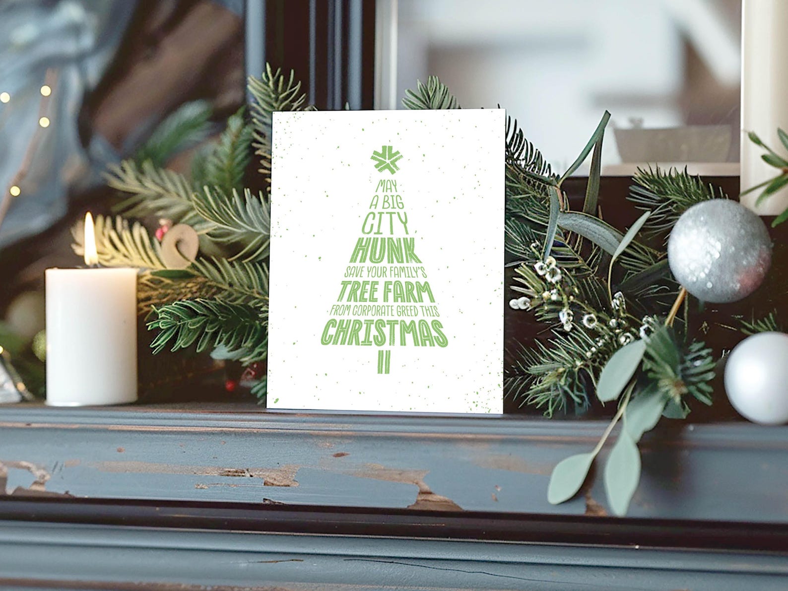 Printable | Downloadable Holiday Movie Trope Greeting Card – tree Farm ...