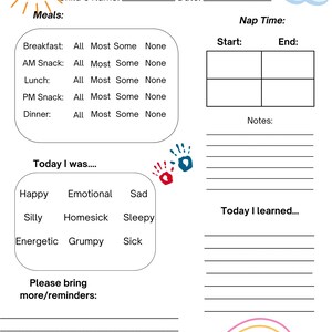 Infant and Toddler Daily Sheets for Childcare - Etsy