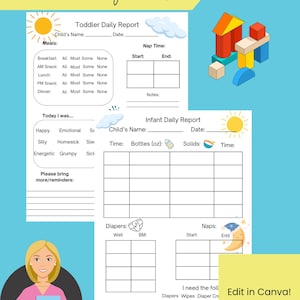 Infant and Toddler Daily Sheets for Childcare - Etsy