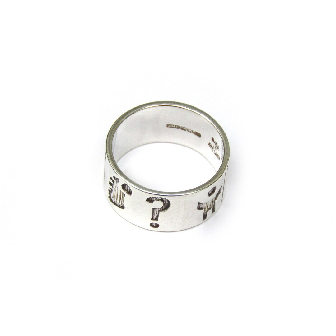 IRELAND HISTORY RING Vintage Sterling Silver History of Ireland 10 Mm W ...