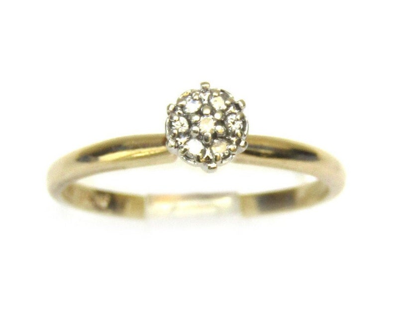 ROMANZA Diamond 14K GOLD ENGAGEMENT Ring Vintage 14k Solid - Etsy