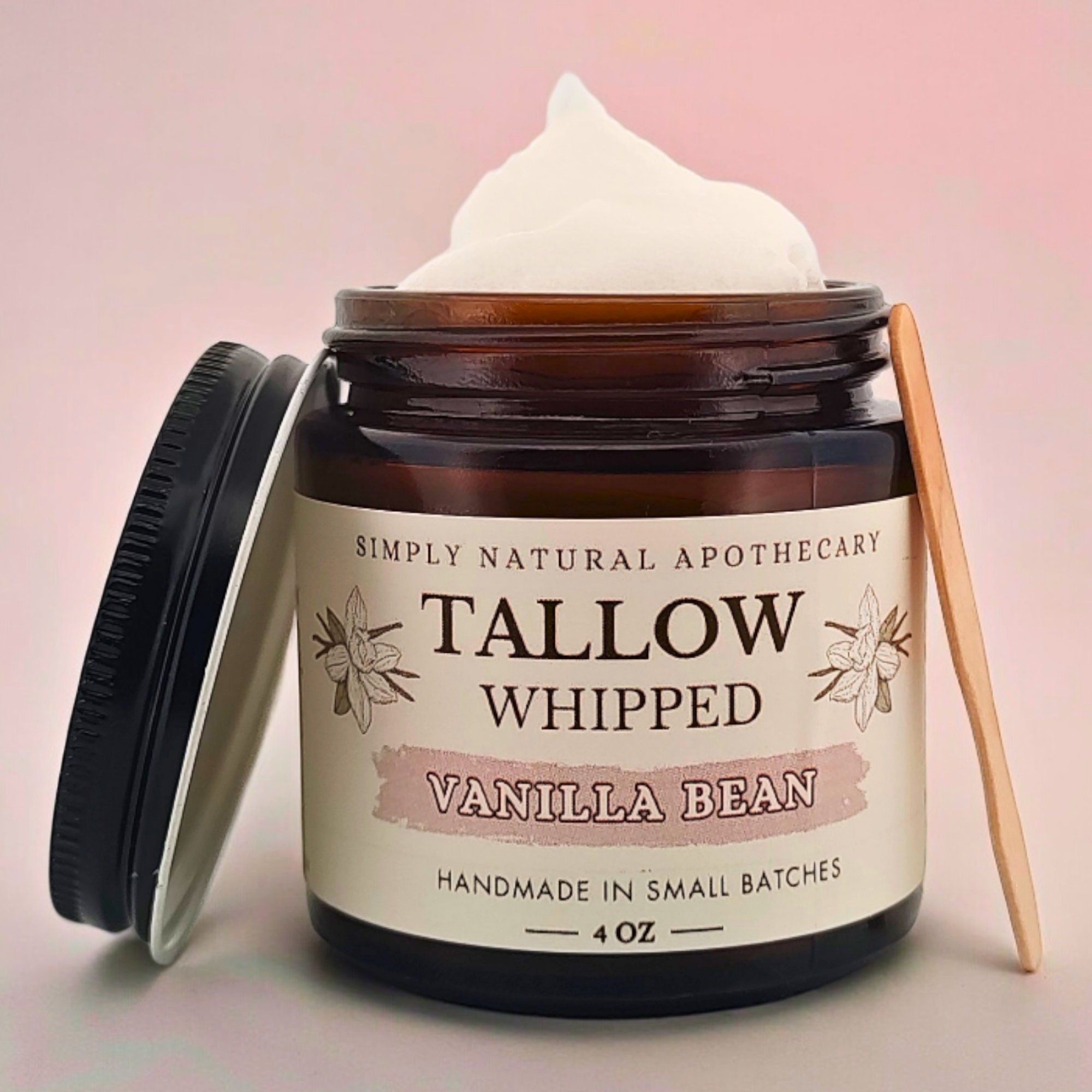 Tallow Face Cream, Vanilla, All Natural Whipped Grass-fed Beef Tallow ...