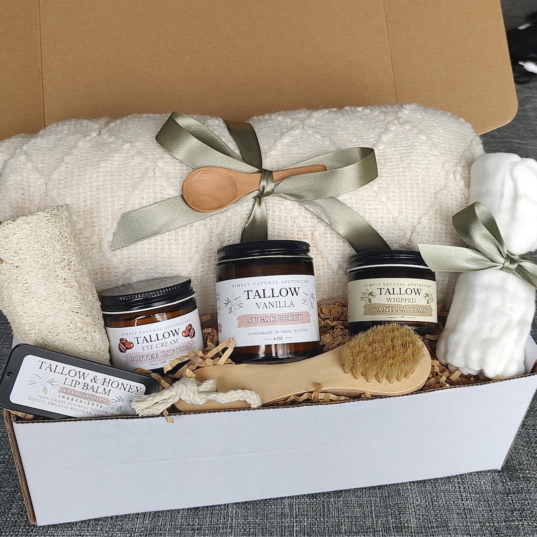 Tallow Skincare Gift Box, Encouragement Gift, Mom Gift Set, Thinking of ...