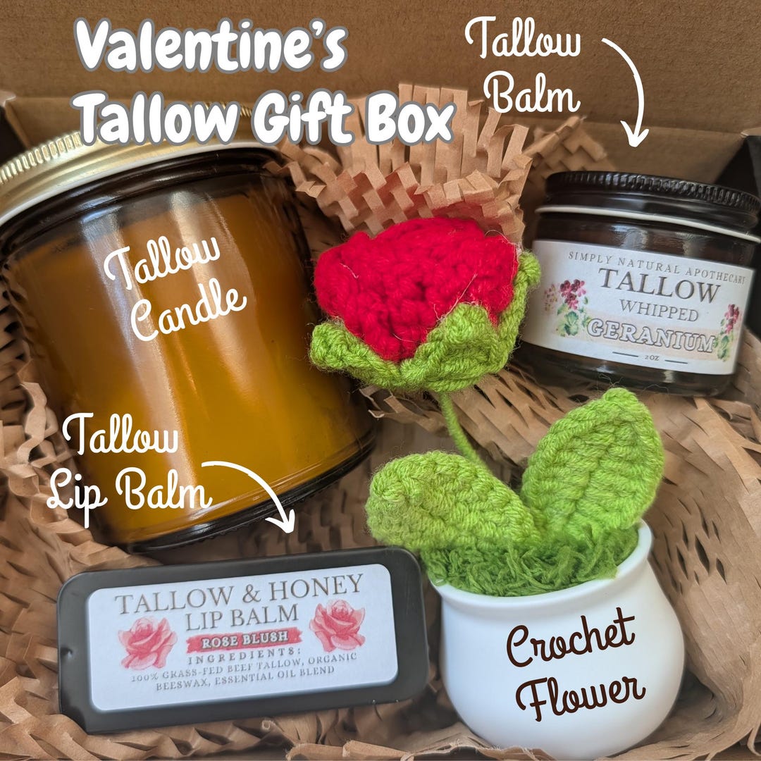Tallow Valentine's Day Gift Box: Self Care Basket - Natural Skincare ...