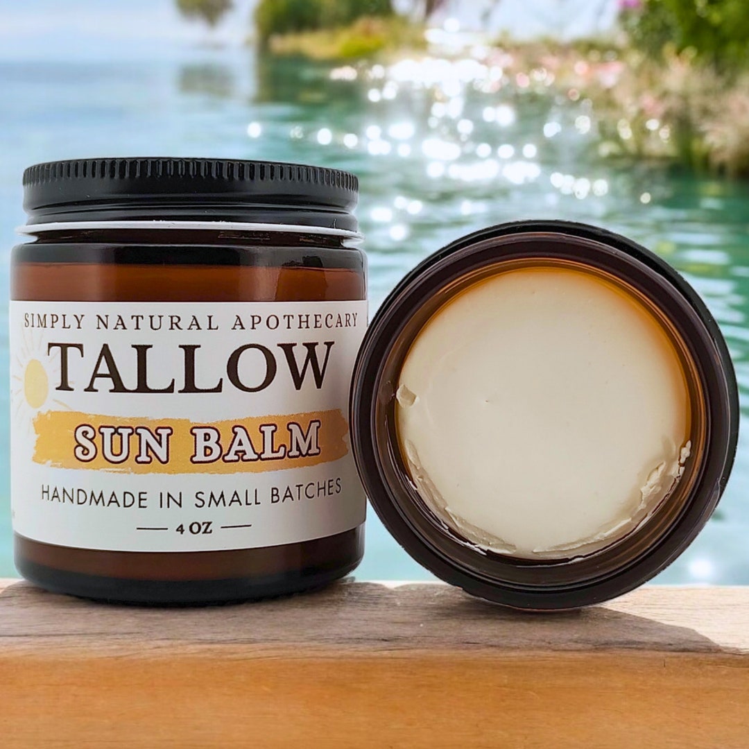 Tallow Mineral Sun Balm, SPF 30+, Natural Organic Sunscreen, Grass-fed Beef Tallow, Non-nano ...