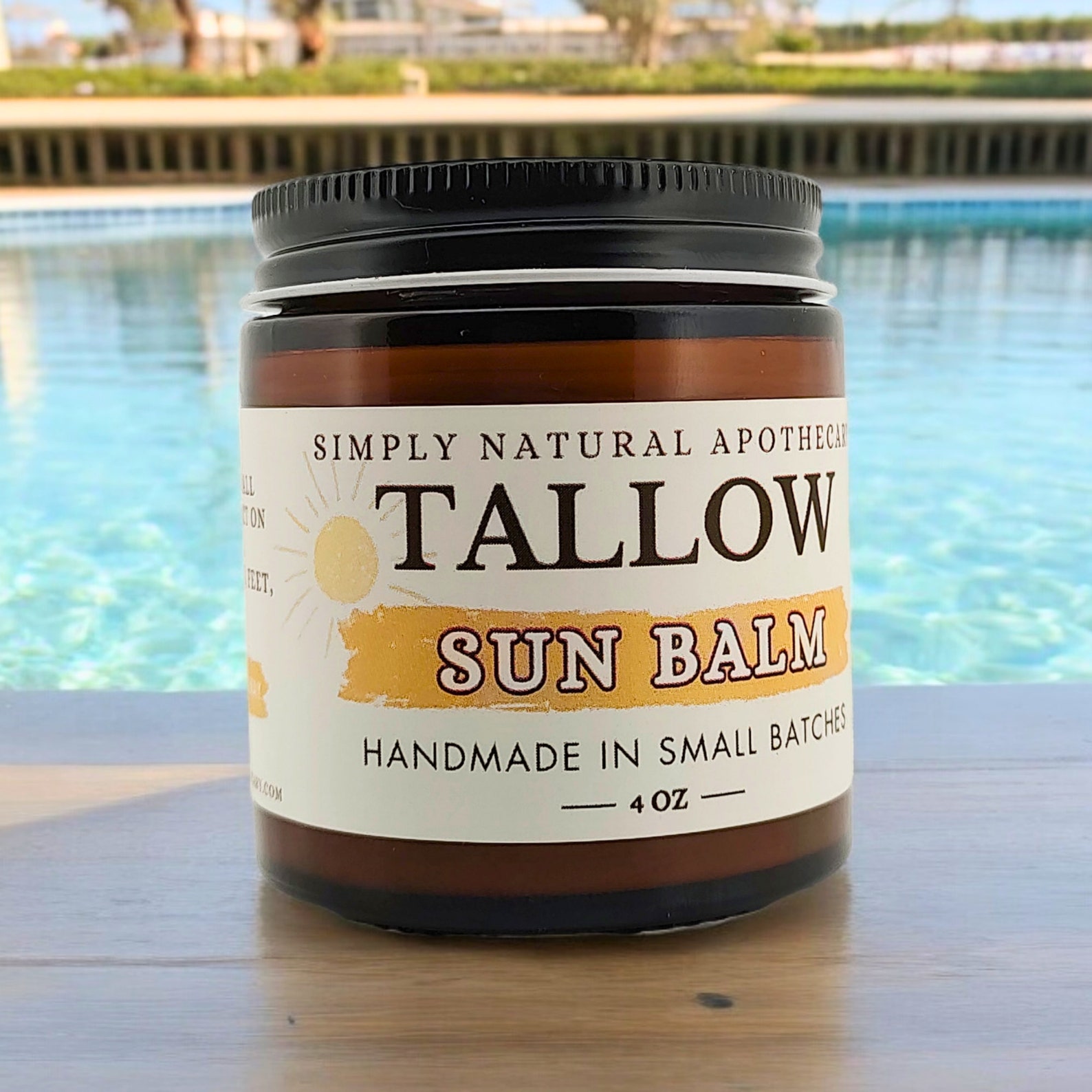 Tallow Mineral Sun Balm, SPF 30+, Natural Organic Sunscreen, Grass-fed ...