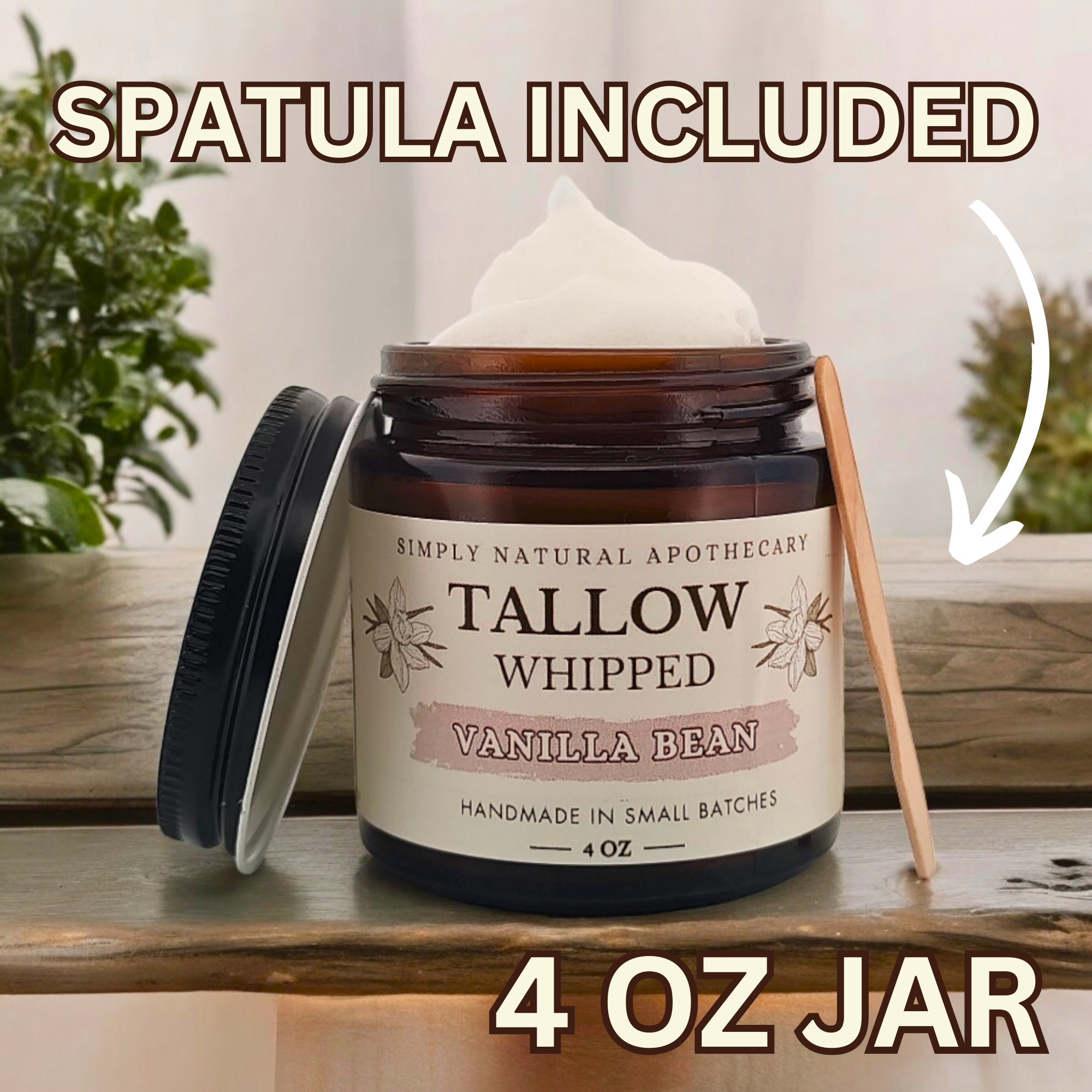 Tallow Face Cream, Vanilla, All Natural Whipped Grass-fed Beef Tallow ...