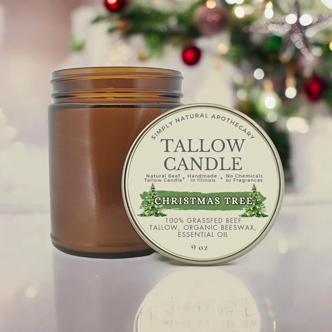 Tallow & Beeswax Candle - Christmas Candle Fragrance - Non Toxic and ...