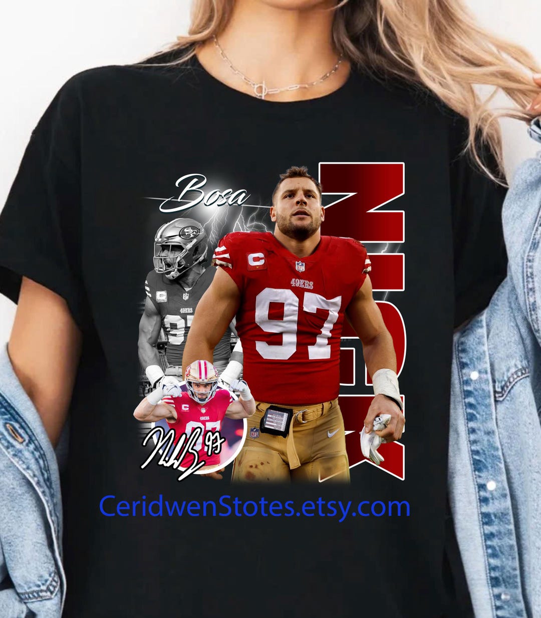 Nick Bosa Shirt Vintage Nick Bosa Graphic Tee Jersey Bootleg 90s Style ...
