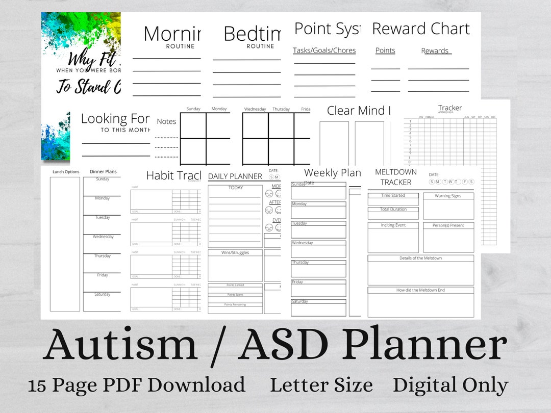 Autism Planner ASD Planner IEP Tracker Digital Printable - Etsy