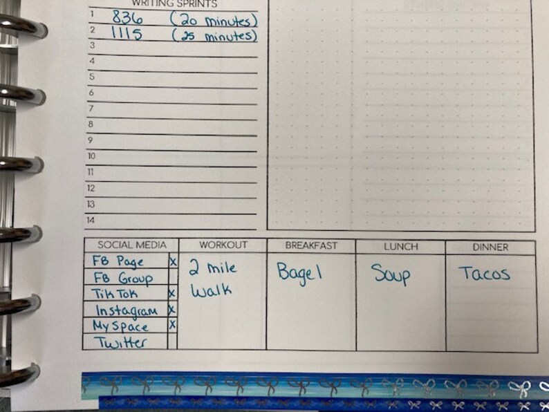 Author Planner Printable Simple Daily Page - Etsy