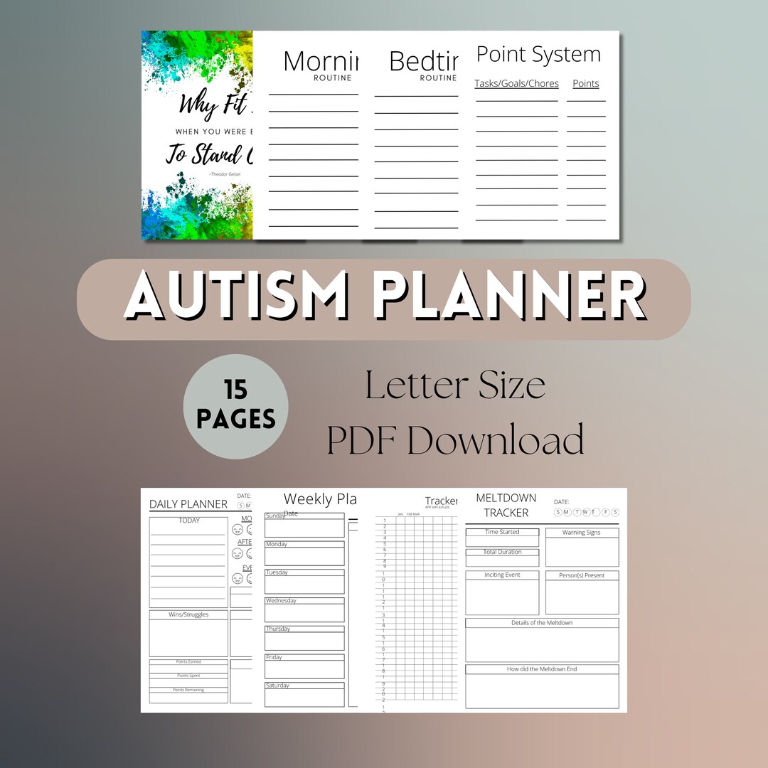 Autism Planner ASD Planner IEP Tracker Digital Printable Planner - Etsy